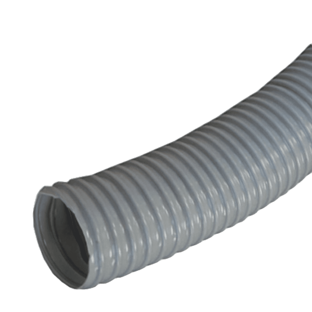 PVC flexible duct hose 5″ x 15 mtr Grey Semilux - Reborn Trading LLC